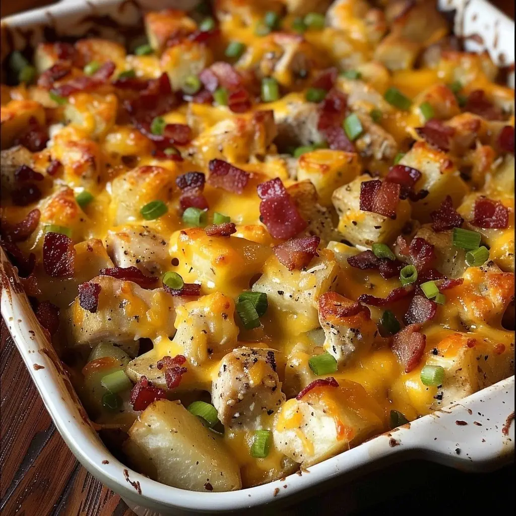 Chicken Bacon Ranch Potato Bake