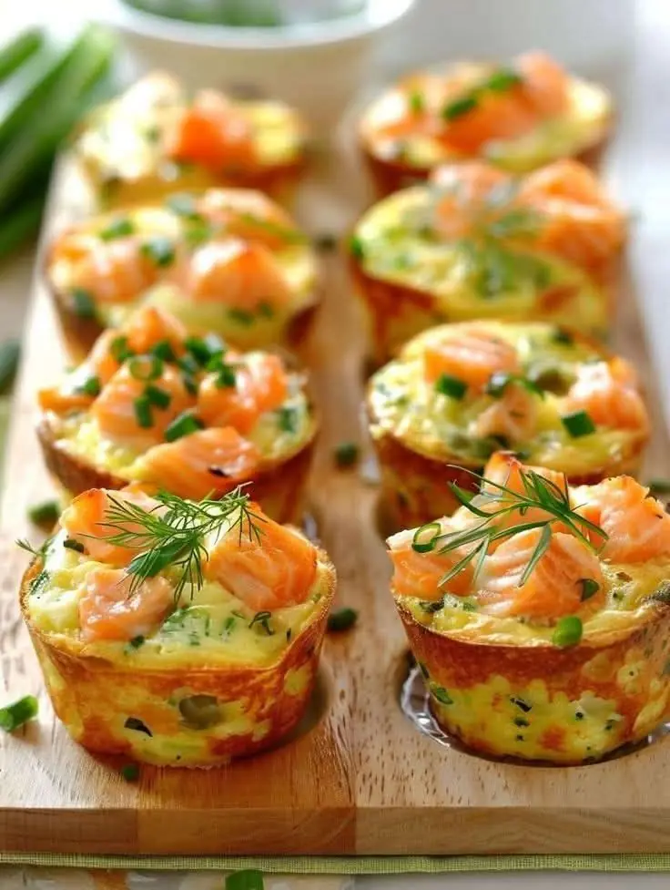 Mini Leek and Smoked Salmon Quiches